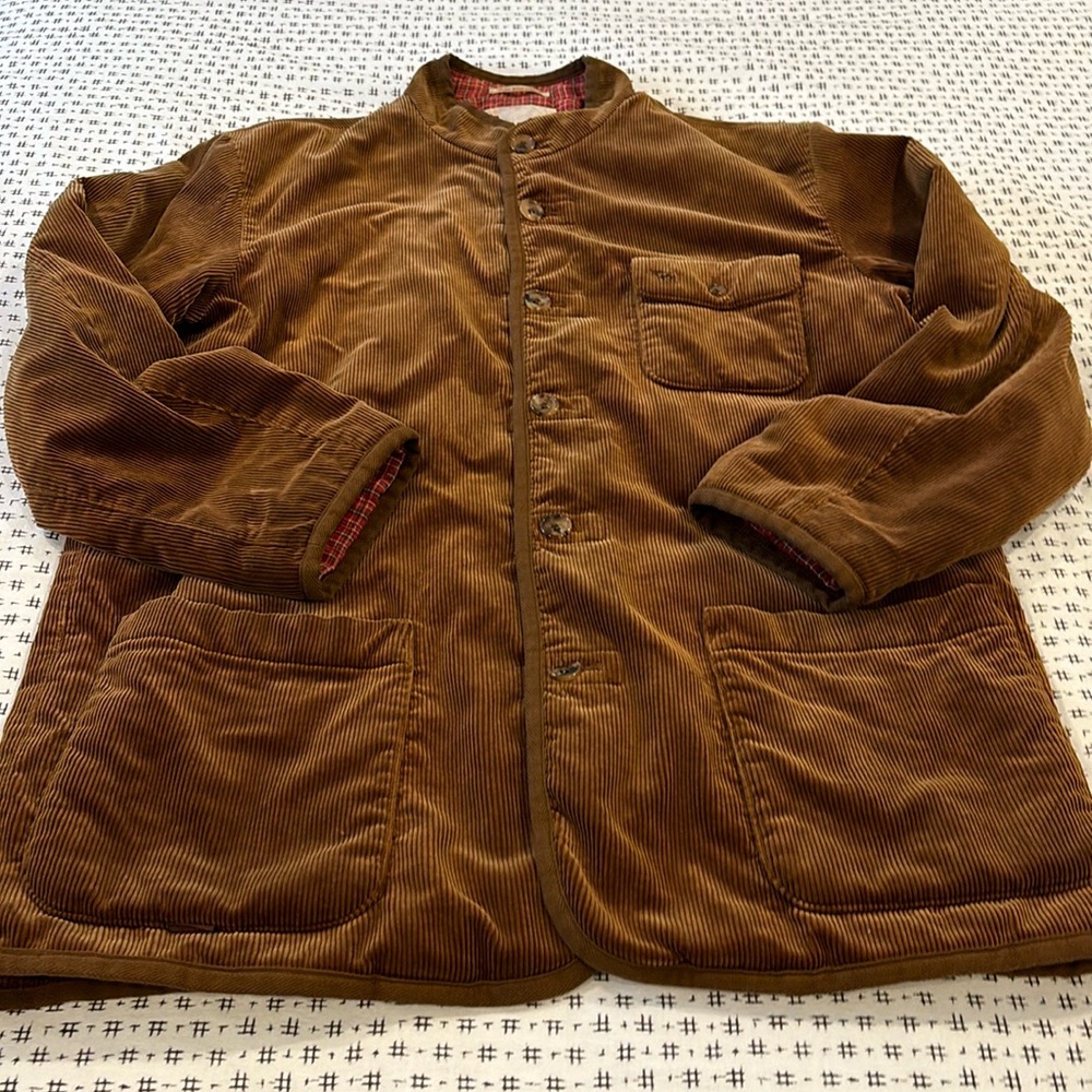 Papas Barn Jacket, Burnt Umber Corduroy, Plaid Flanne… - Gem